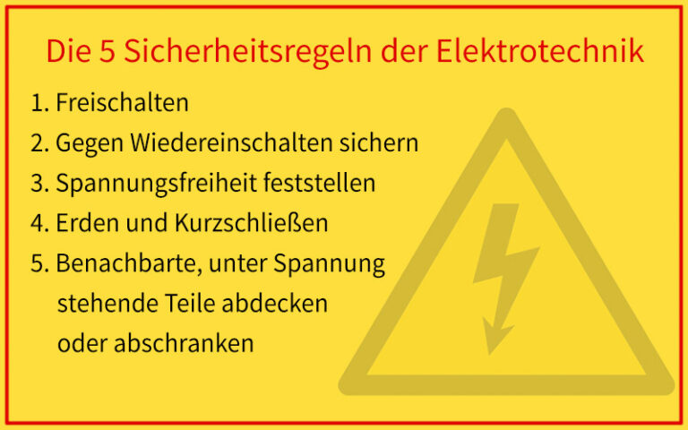 5 Sicherheitsregeln Vde